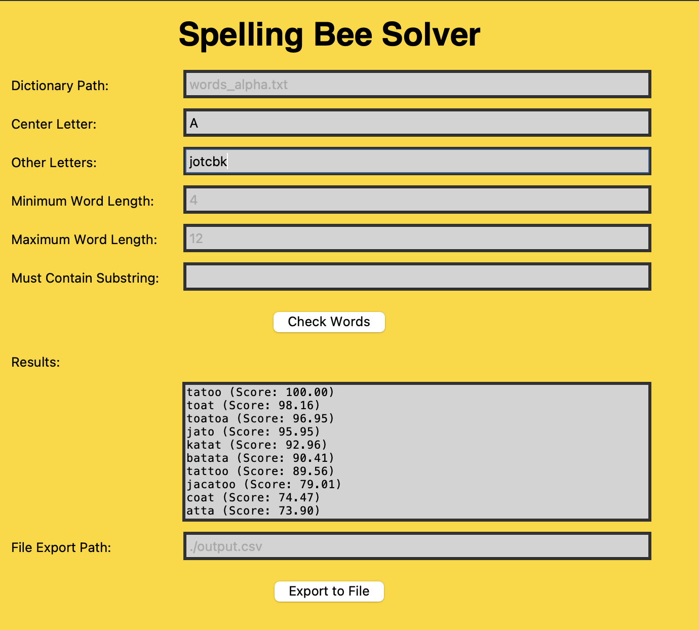 Day 6 - Cracking NYT’s Spelling Bee with a GUI-Powered Solver · Jason Abed